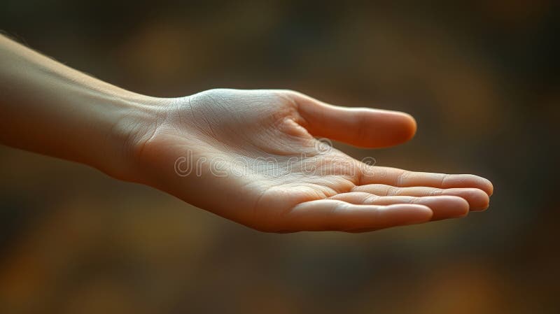 An Open Hand Symbolizing Connection and Generosity in Gesture Stock ...