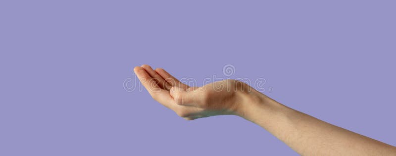 The Hand is Extended Palm Up.the Hand is Open and Ready To Help or ...