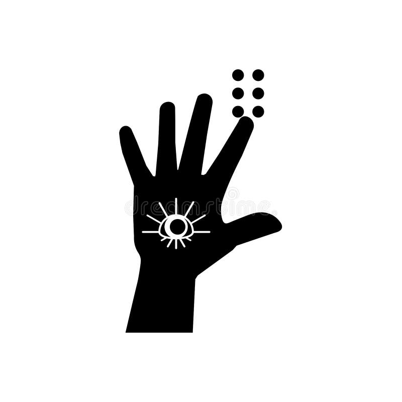 Hand and Eye and Dot Braille Sign Eps Ten Stock Vector - Illustration ...
