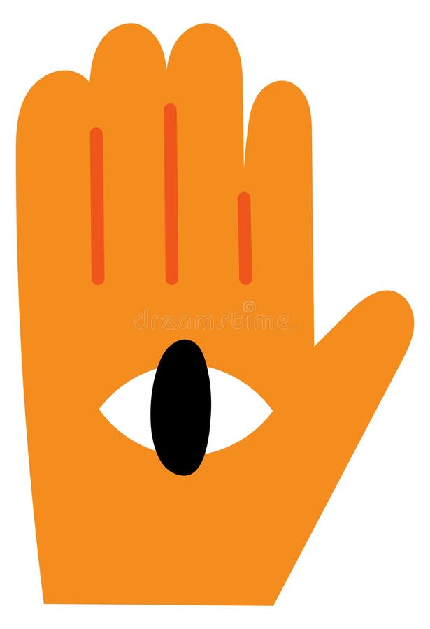 Hand with Eye Symbol. Tribal Oracle Mystery Sign Stock Illustration ...