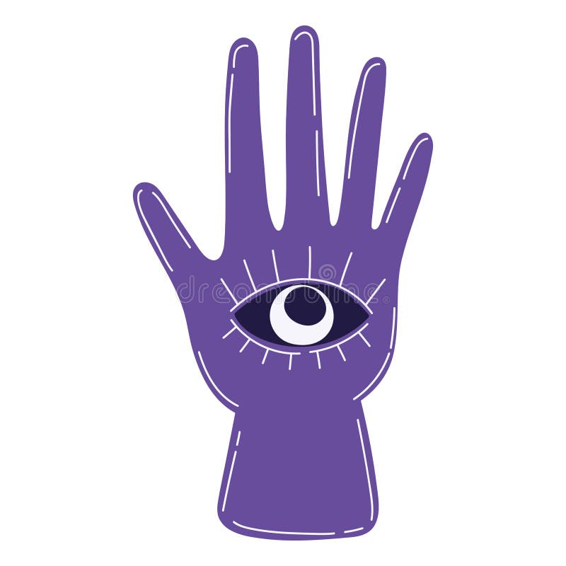 Hand with eye stock vector. Illustration of happiness - 262761955
