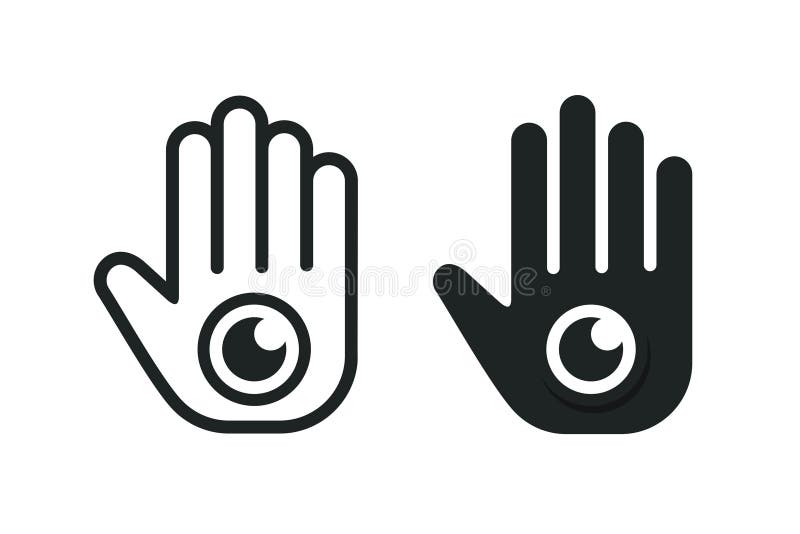 Hand with Eye Icon. Illustration Vector Stock Vector - Illustration of ...