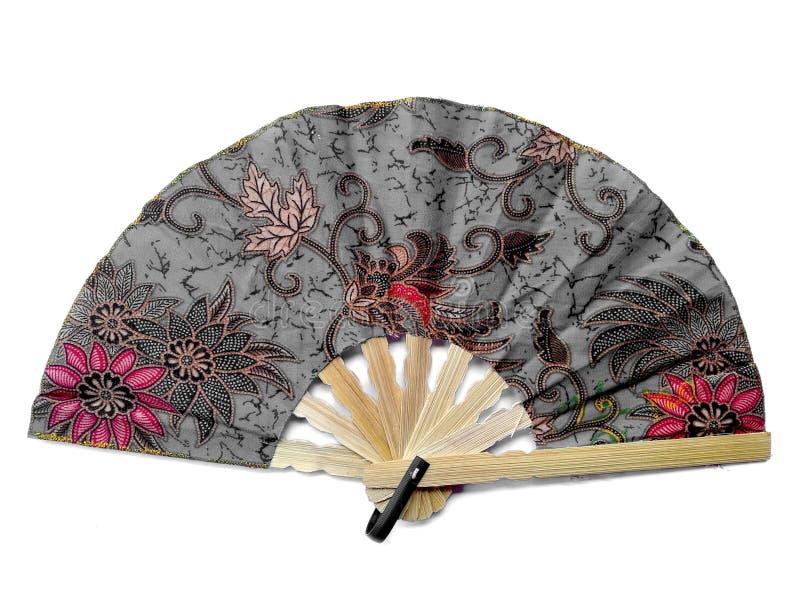 Hand Fan Batik Made of Bamboo and Batik Fabric Stock Image - Image of ...