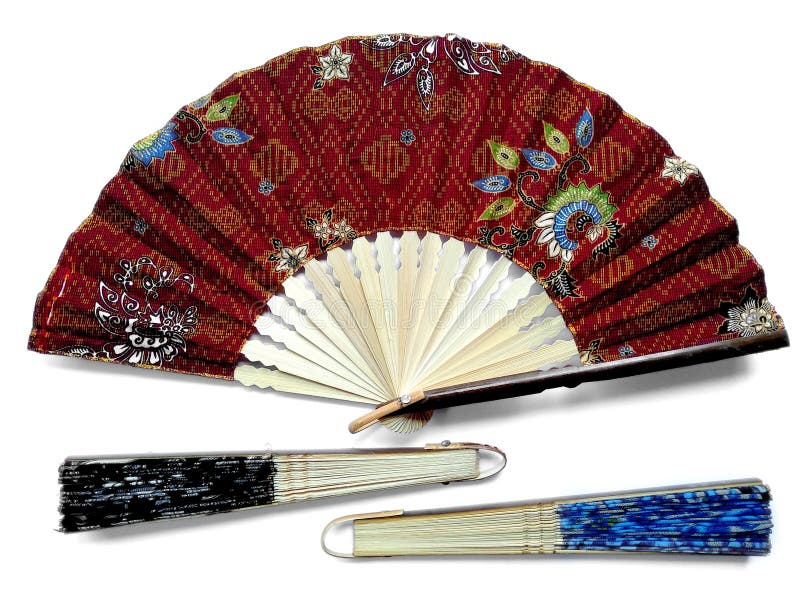 Hand Fan Batik Made of Bamboo and Batik Fabric Stock Image - Image of ...