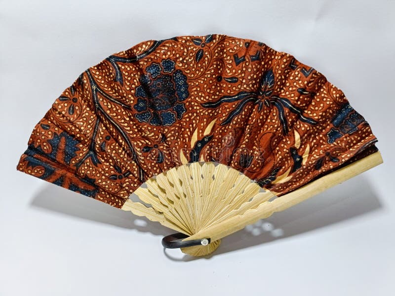 Hand Fan with Brown Batik Motif Stock Image - Image of motif, brown ...