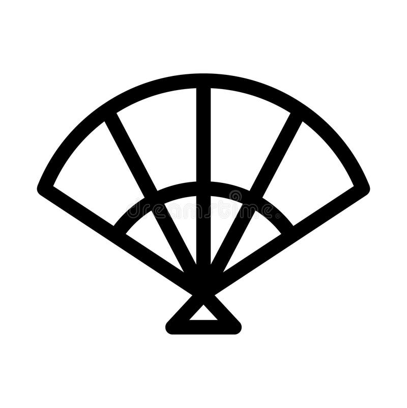 Hand fan vector line icon stock vector. Illustration of hand - 281450986