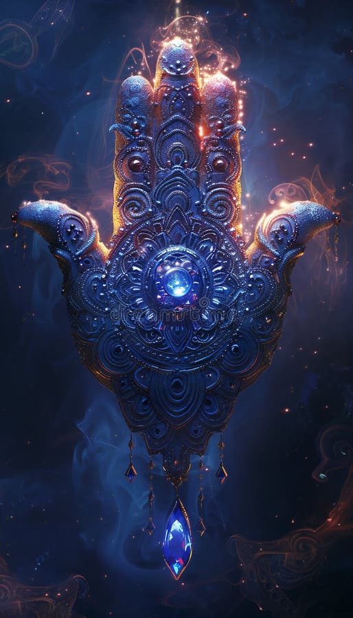 Hand of Fatima or Hamsa stock illustration. Illustration of evil ...