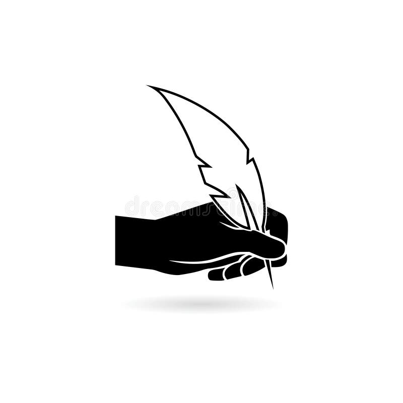 Hand Writing With A Feather Pen Stock Vector - Illustration of painting ...