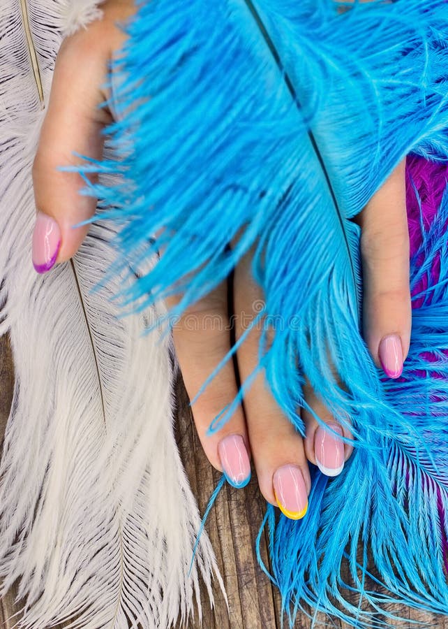 Hand and feathers stock photo. Image of feathers, manicures - 25783574