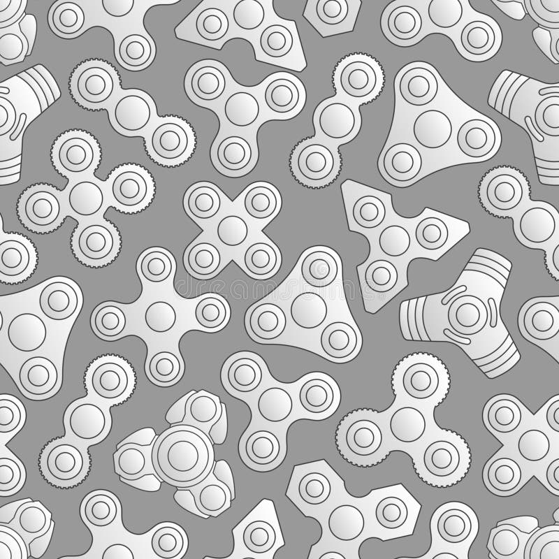 Hand Fidget Spinner Toy Seamless Pattern Stock Illustration ...