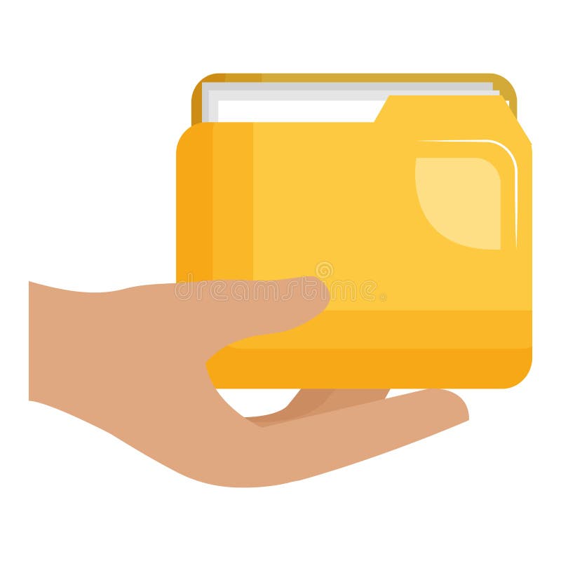 Hand with file folder stock vector. Illustration of hand - 141807391