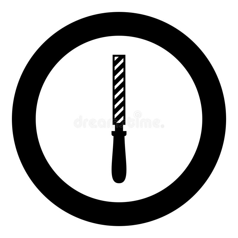 Hand File Tool Rasp Instrument Icon in Circle Round Black Color Vector ...