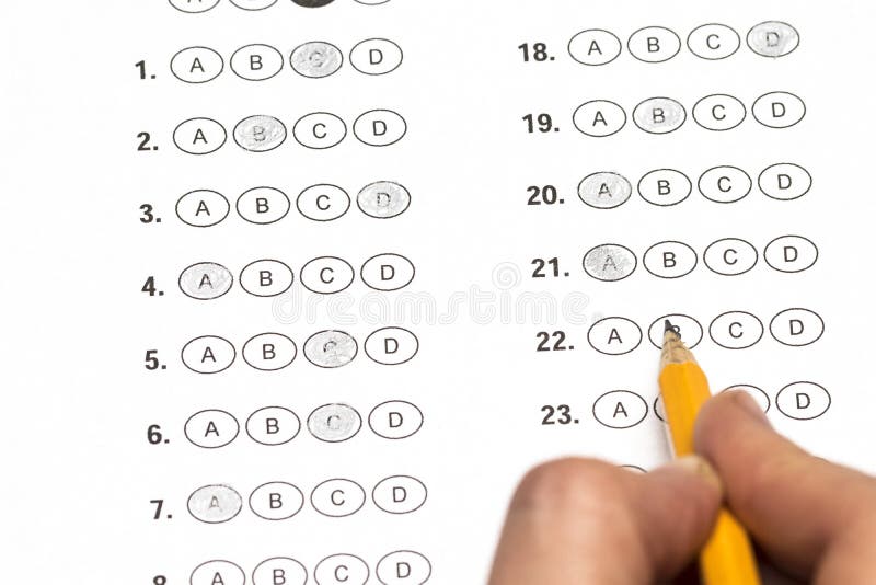 Hand Fill in Exam Papers Sheet and Pencil Stock Photo - Image of ...