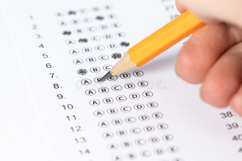 Hand Fill in Exam Papers Sheet and Pencil. Take the Exam, Write the ...