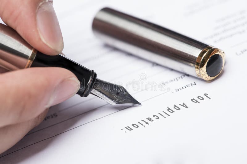 Hand Fill Up Job Application Form Stock Photo - Image of business ...