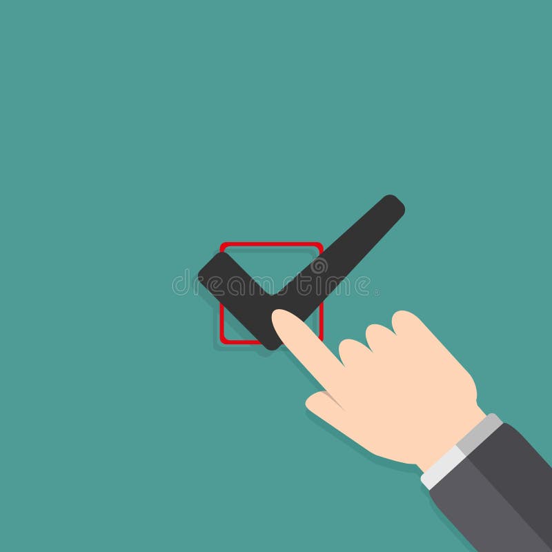 Hand filling check box stock vector. Illustration of checkbox - 59158603