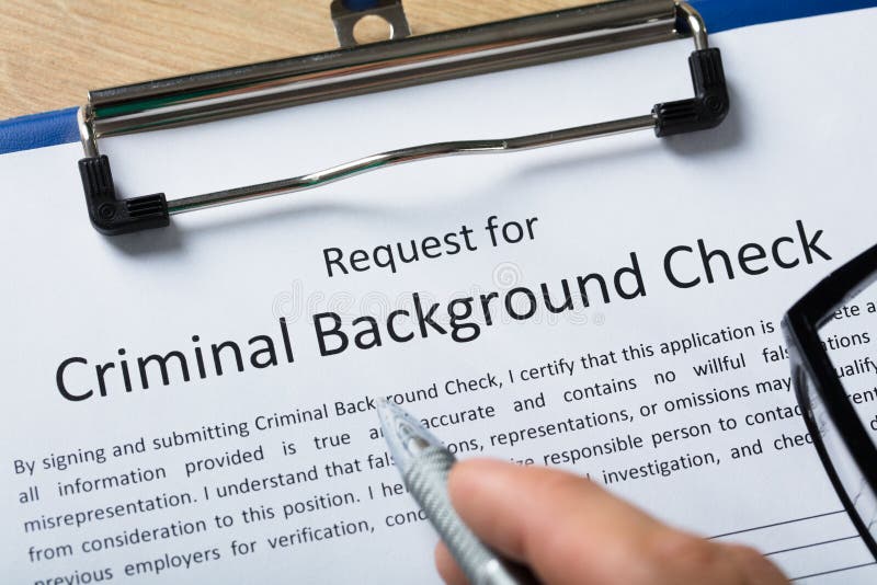 Hand Filling Criminal Background Check Application Form Stock Image ...