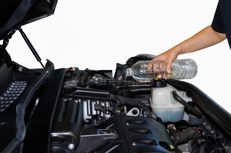 Hand Filling Windshield Washer Water into Car Tank Stock Photo - Image ...