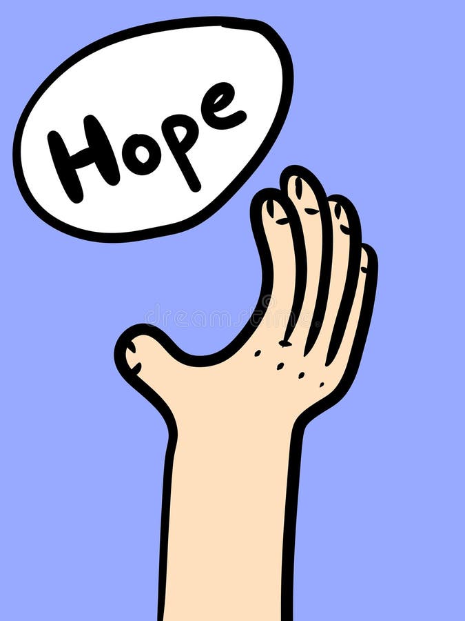 Hand fine hope cartoon stock illustration. Illustration of creative ...
