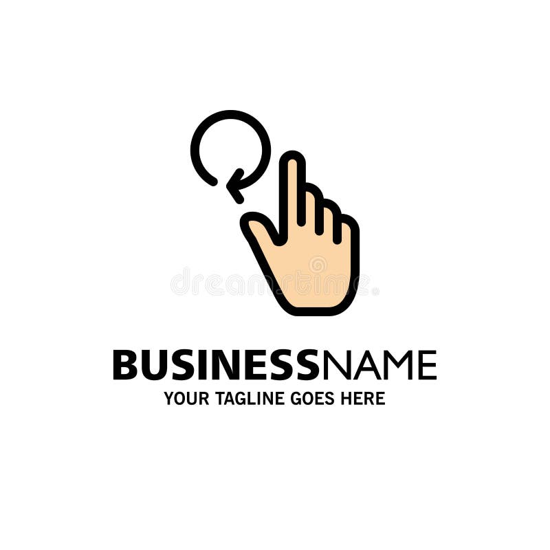 Hand, Finger, Gestures, Reload Business Logo Template. Flat Color Stock ...