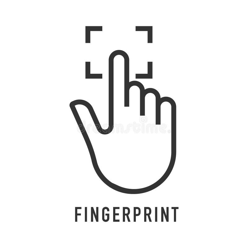 Hand Finger Id Icon. Vector Stock Vector - Illustration of protection ...