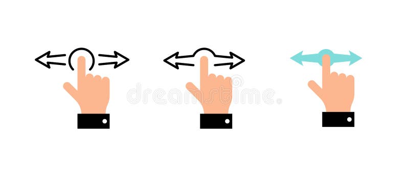 Hand Finger Left Right Horizontal Swipe Gestures Icon Set Colored ... Hand Finger Left Right Horizontal Swipe Gestures Icon Set Colored ...