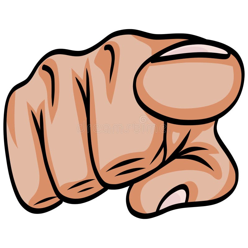 Hand Finger Pointing Cartoon Drawing Vector Illustration Stock ...