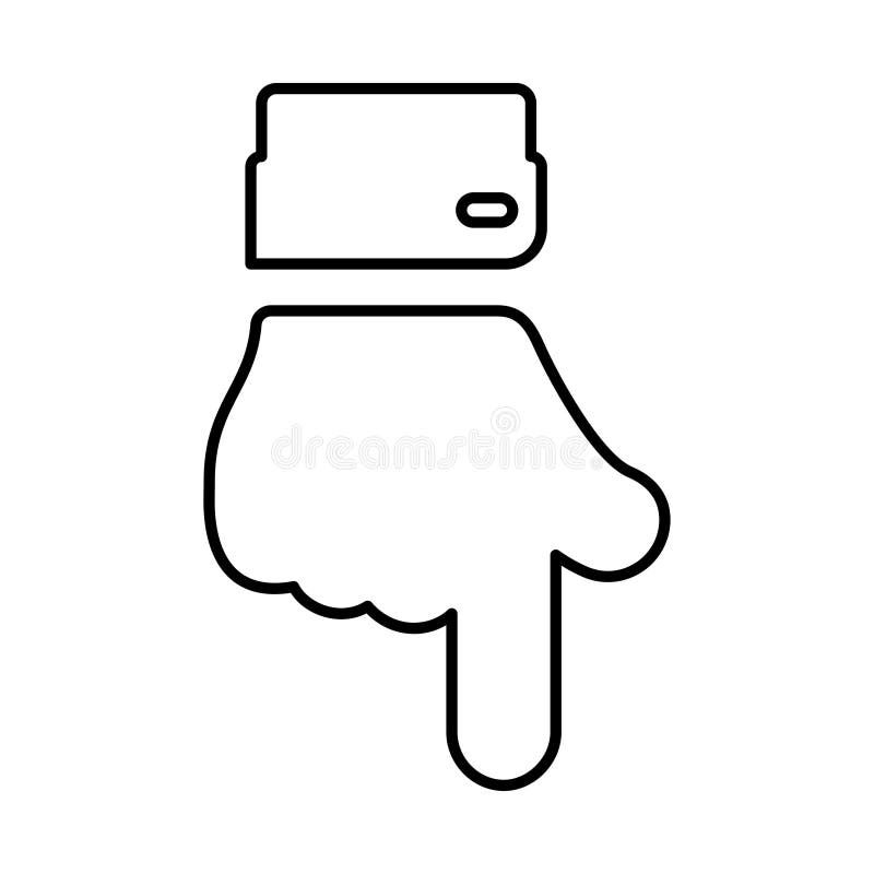 Hand Finger Pointing Down Icon Stock Vector - Illustration of beautiful ...