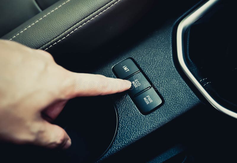 ECO mode button stock photo. Image of detail, equipment - 104296226