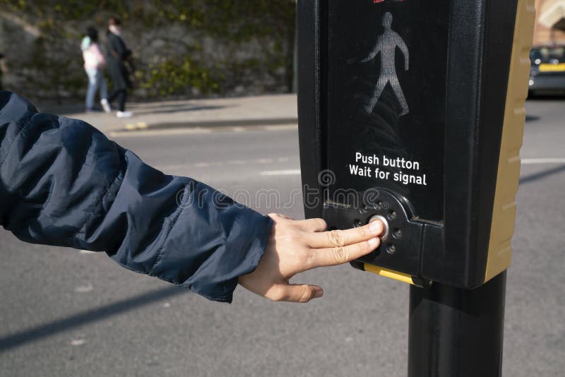 A Red Bus Stop Request Button Stock Image - Image of automobile ...