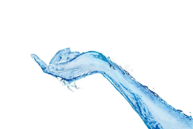 Hand with Finger Stretched Made of Blue Water Stock Image - Image of ...