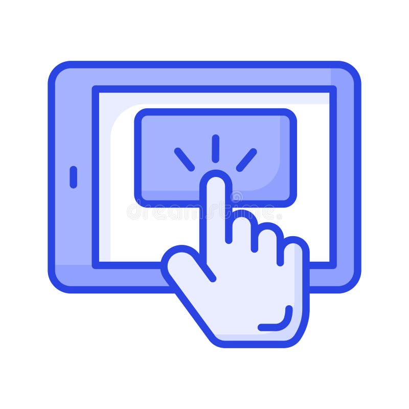 Hand Finger Touching Mobile Screen, Concept Icon of Usability Stock ...