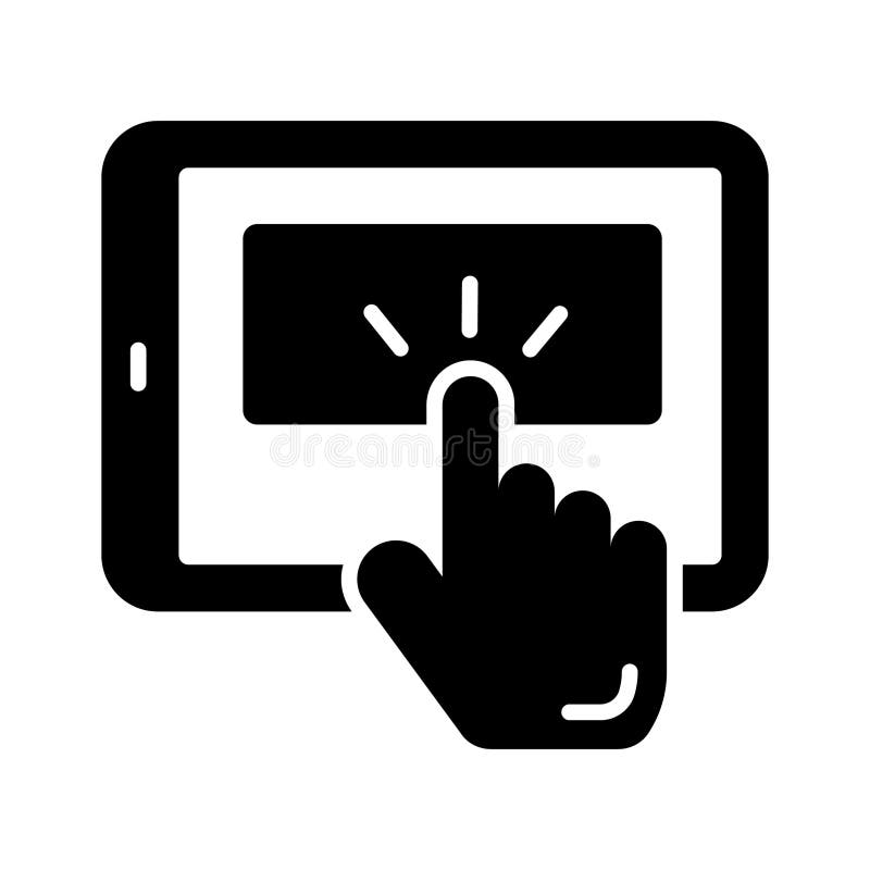 Hand Finger Touching Mobile Screen, Concept Icon of Usability Stock ...
