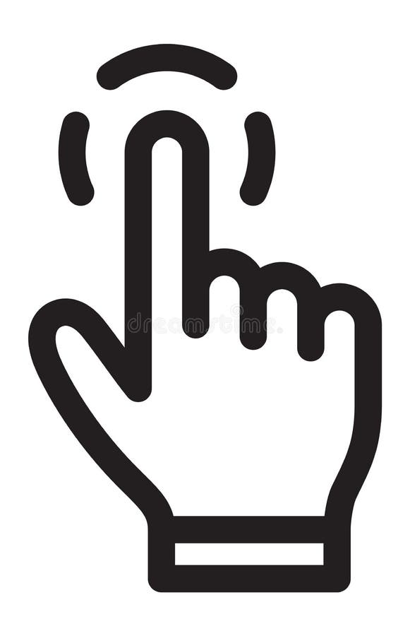 Hand with Finger Touching Screen. Touch Here Sign Stock Vector ...