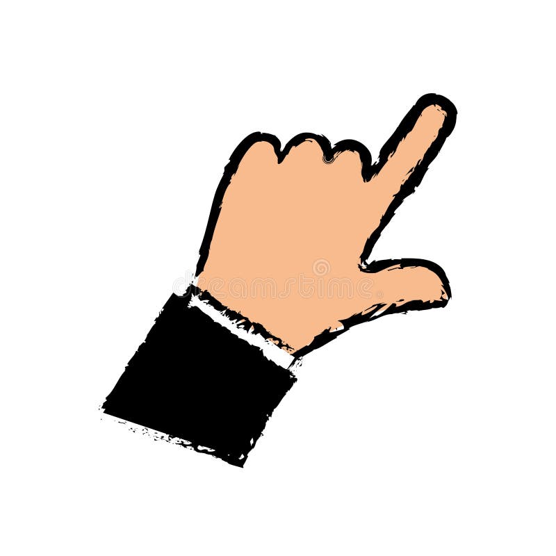 Hand with Finger Touching Something Stock Illustration - Illustration ...