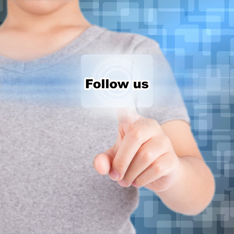 Hand Finger Touching Word Follow Us Stock Photos - Free & Royalty-Free ...