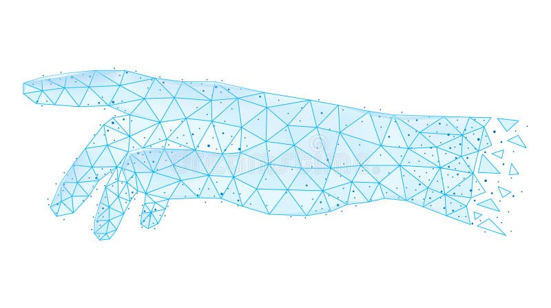 Hand Finger Wireframe Composition Stock Vector - Illustration of mesh ...