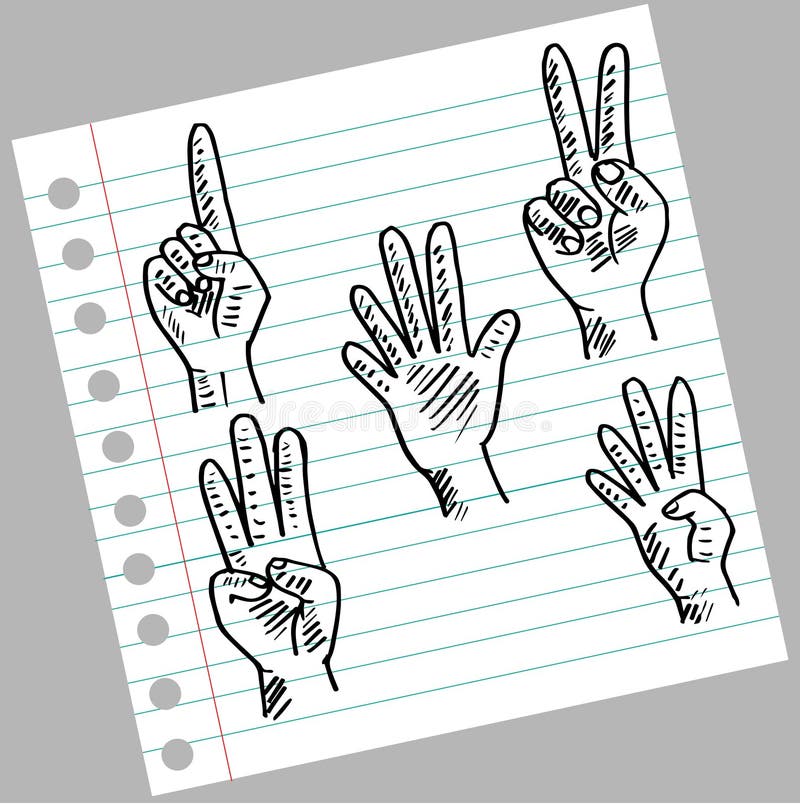 Hand and fingers count stock vector. Illustration of middle - 113063889