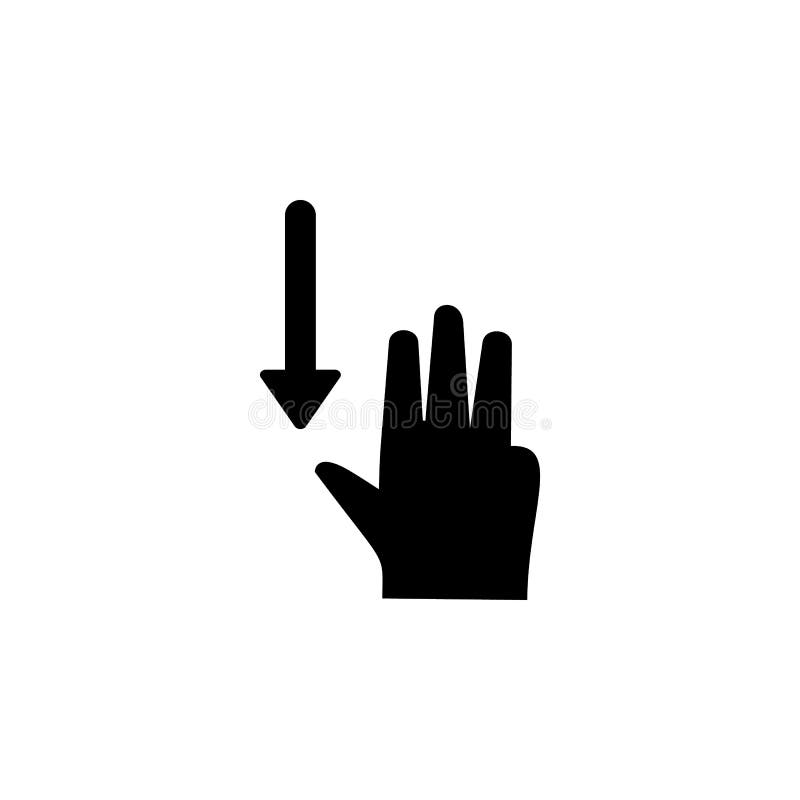 Hand, Fingers, Gesture, Swipe, Move, Down Icon. Element of Hand Icon ...