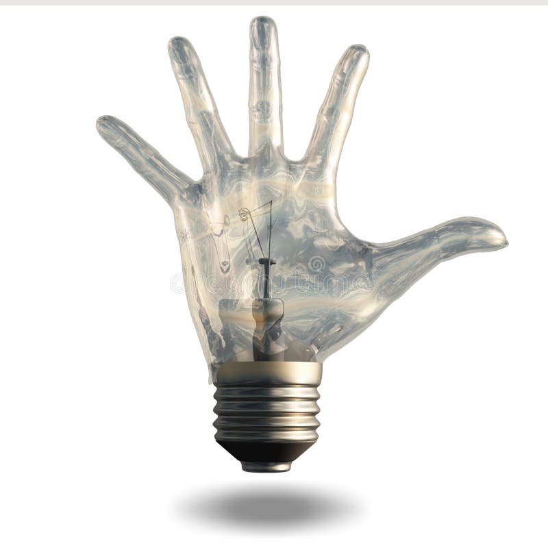 Hand fingers light bulb stock illustration. Illustration of graphic ...