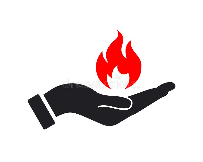 Hand Fire Logo Design. Fire Logo with Hand Concept Vector Stock Vector ...