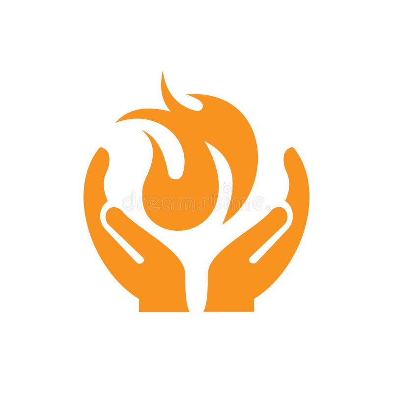 Hand Fire Logo Design. Fire Logo with Hand Concept Vector Stock Vector ...