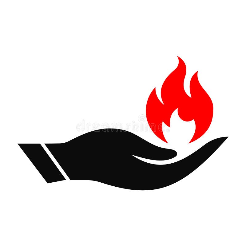 Hand Fire Logo Design. Fire Logo with Hand Concept Vector Stock Vector ...