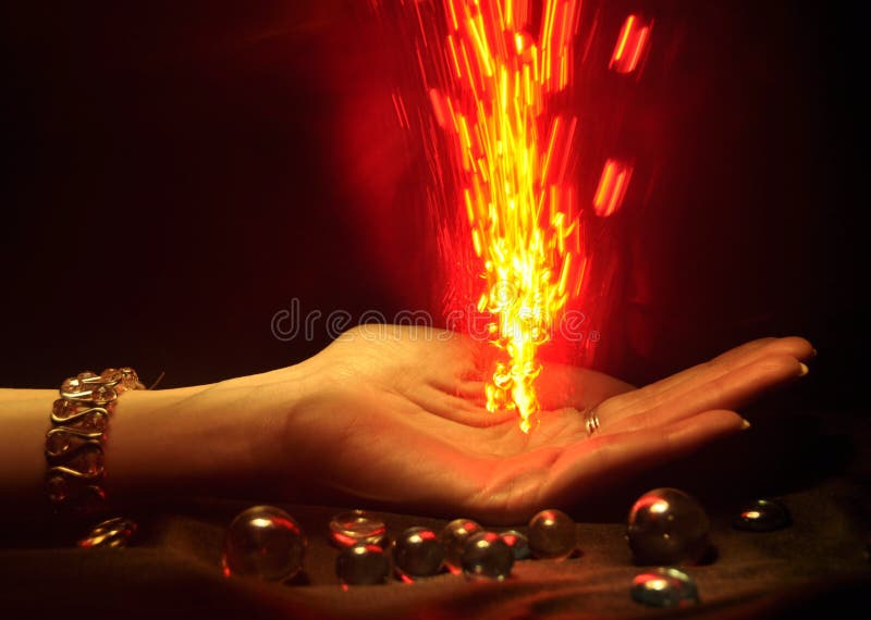 Hand on Fire stock photo. Image of marbles, fire, painting - 36830828