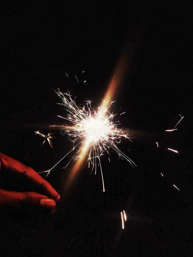 Hand Fireworks for New Year Celebration Stock Image - Image of fire ...
