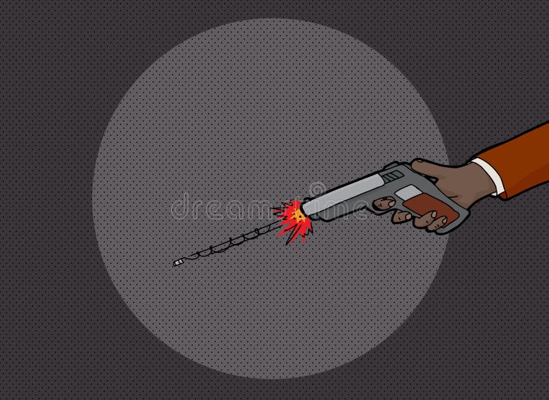 Hand Firing a Gun for Starting Race with Text Let`s Start Stock Vector ...