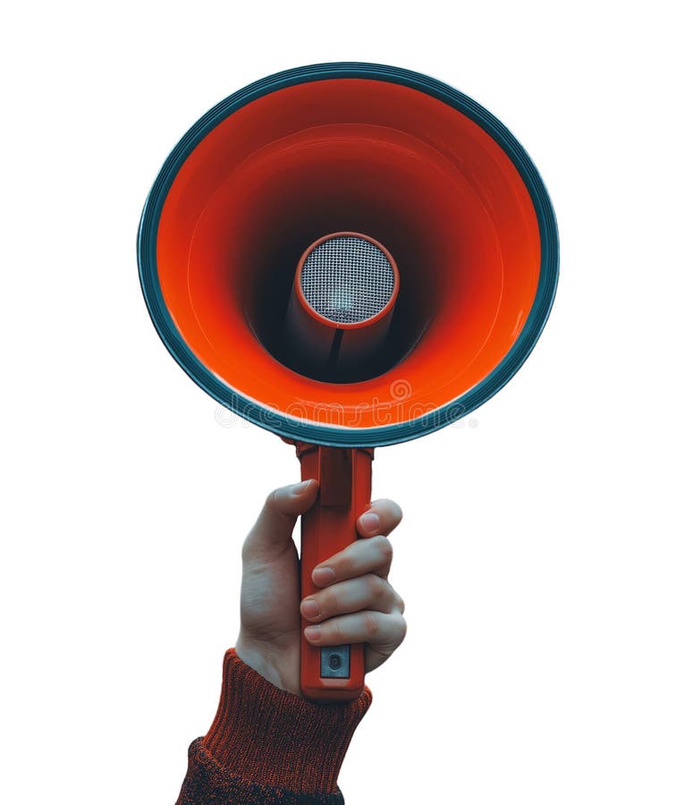 A Hand Firmly Grasps a Megaphone, Ready To Amplify a Message Stock ...