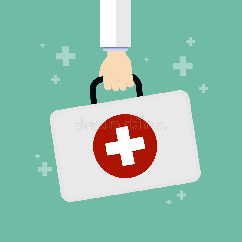 Hand with first aid. stock vector. Illustration of icon - 106226188