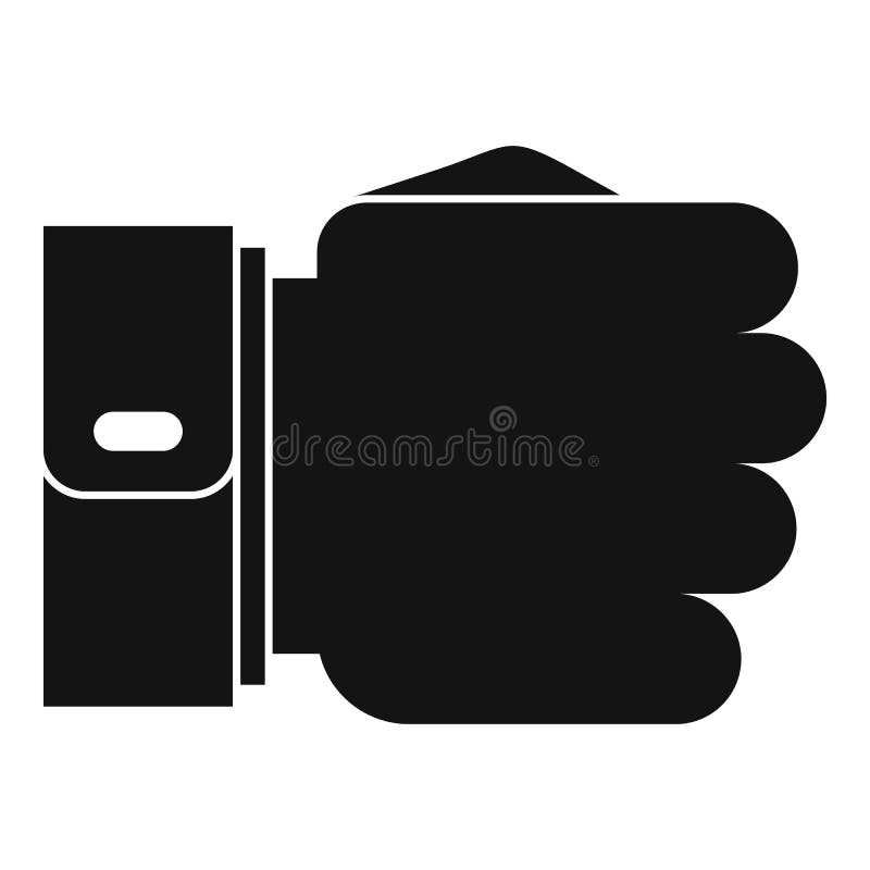 Hand Fist Icon, Simple Black Style Stock Illustration - Illustration of ...