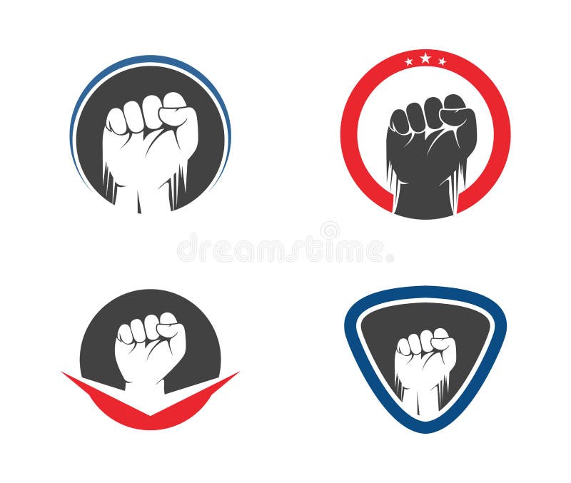 Hand Fist Cross with Ribbon Logo Design Stock Illustration ...